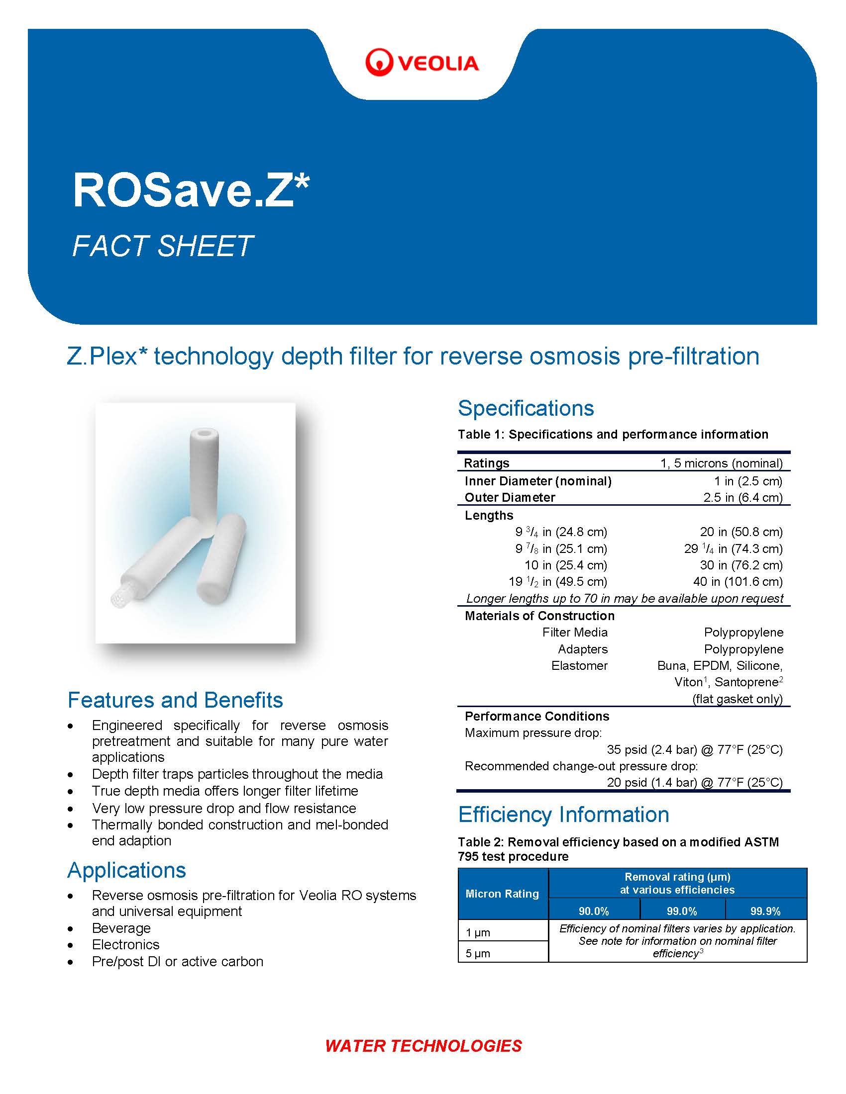 ROSave.Z* FACT SHEET - Nur Kimya Arıtma