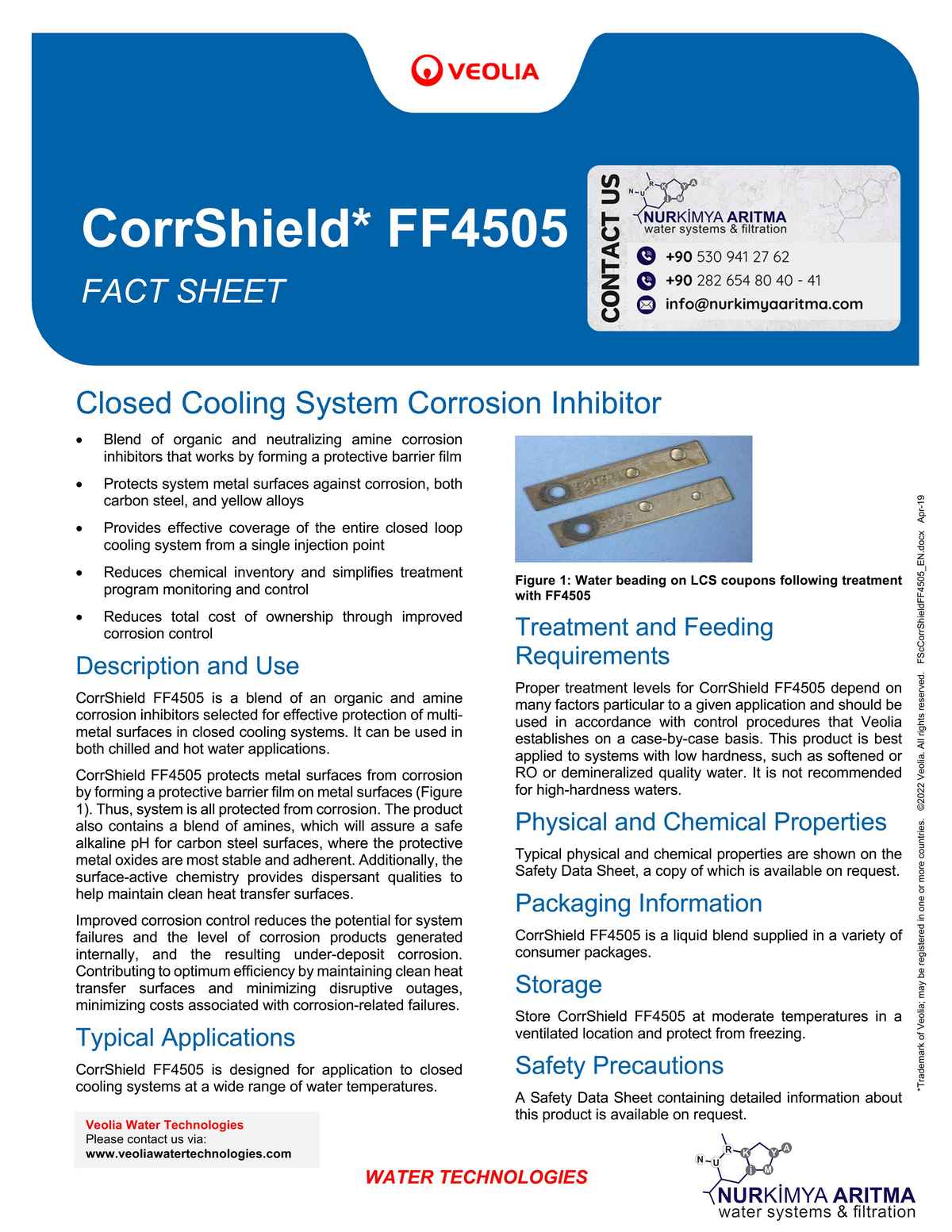 CorrShield FF4505 FACT SHEET - Nur Kimya Arıtma