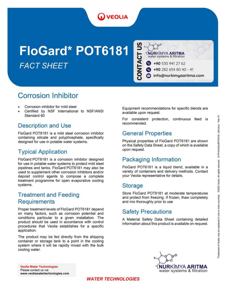 FloGard POT6181 FACT SHEET - Nur Kimya Arıtma